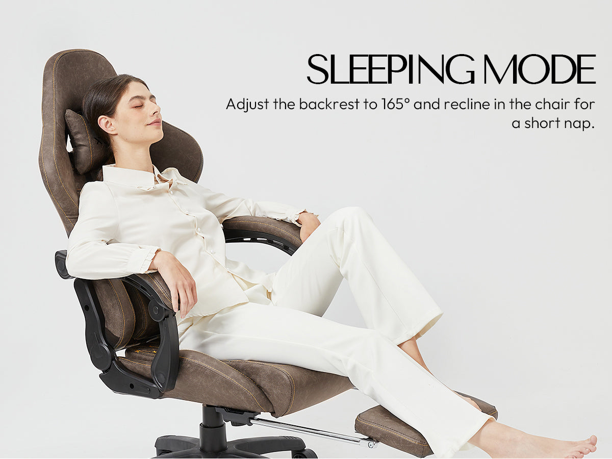 Dowinx 6689 Gaming Office Chair PU Leather Ergonomic Racing Style-Brown ...